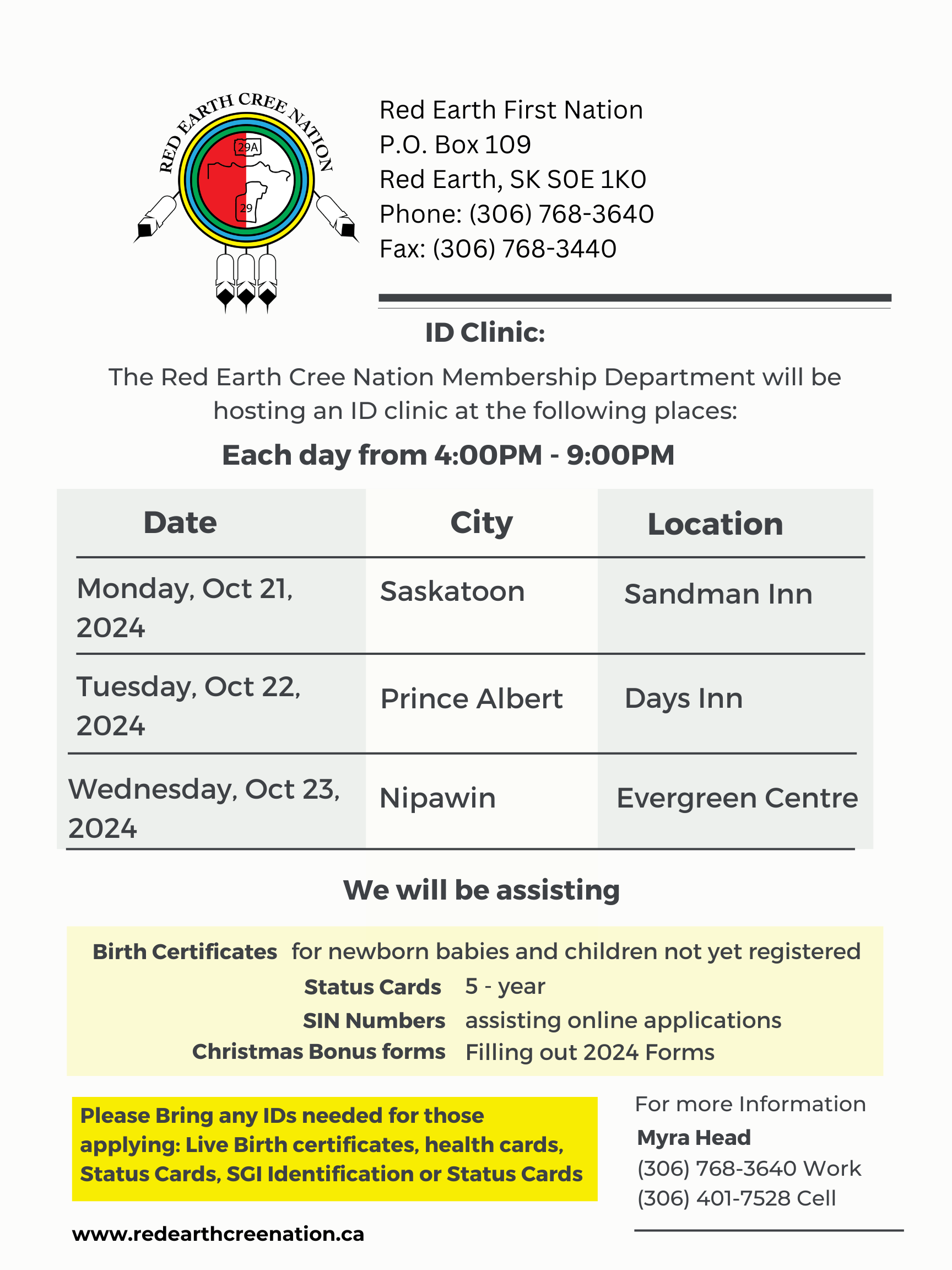 ID Clinic - Red Earth Cree Nation